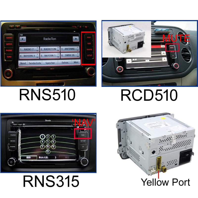 VW RNS510 RCD510 RNS315 RGB Adapter | Dedicated Camera Converter for ...