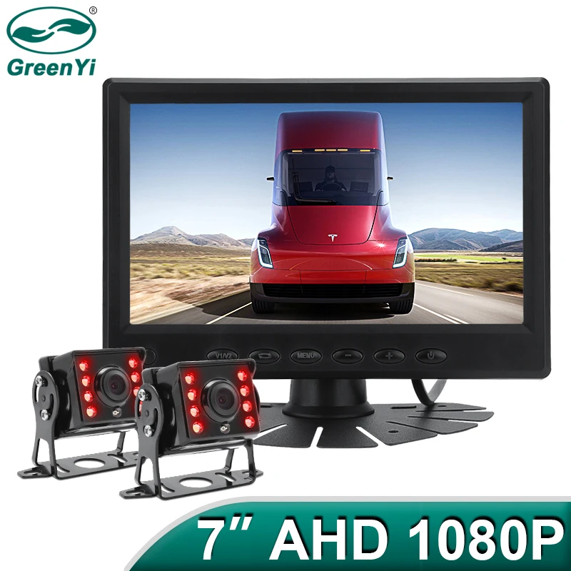 7 Inch Ultra Thin AHD Monitor with IPS, 1080P IR Rear View Camera ...
