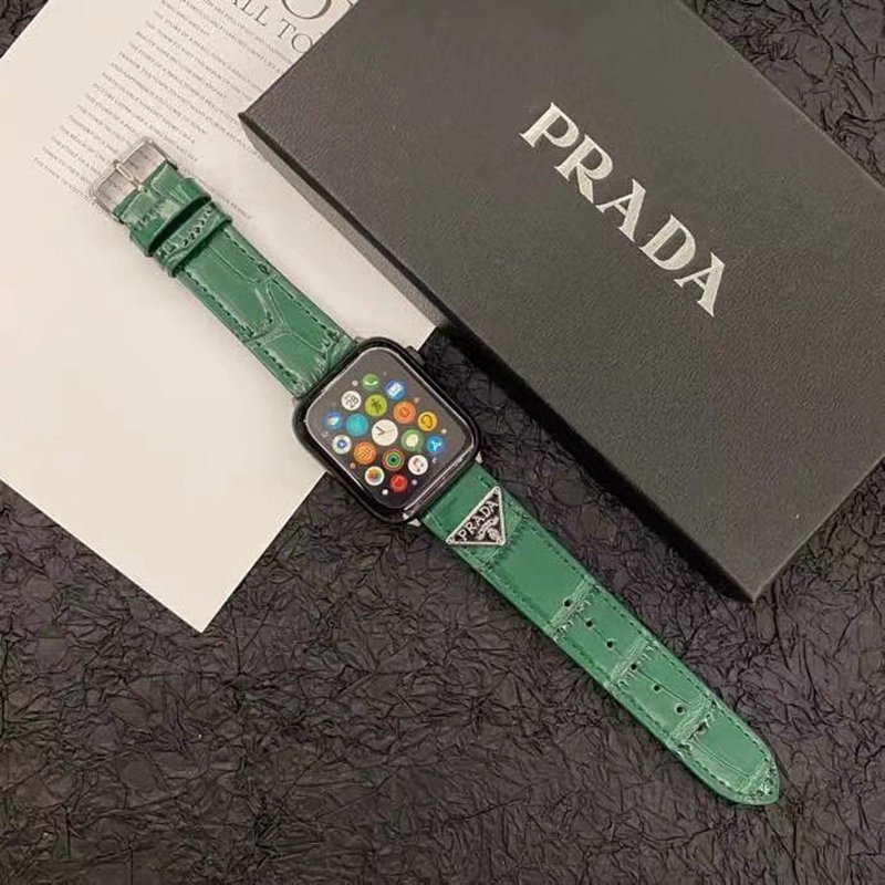Prada プラダブランドアップルウォッチ8/series 9交換ベルトブランド三角ロゴアップルウォッチ 7バンド腕飾りブランドapple ...