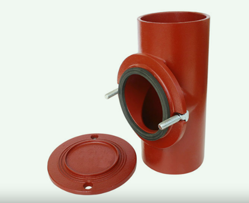 SHORT PIPE WITH ROUND ACCESS DOOR,EN877/DIN19522 STANDARD