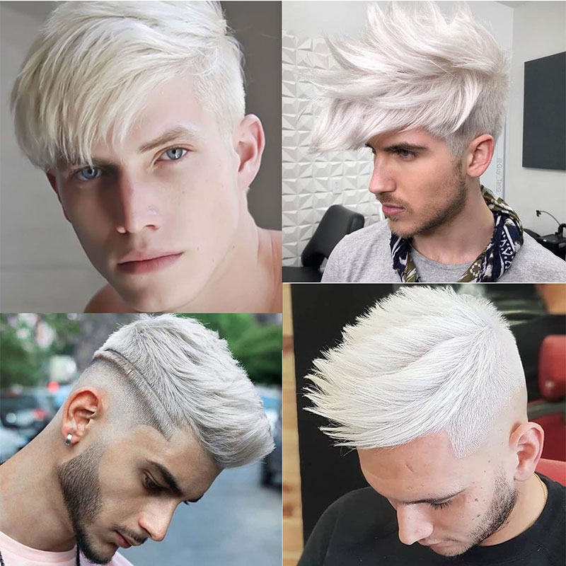 Human Hair Piece Wigs Toupee for Men Hair Replacement System Human Hair ...