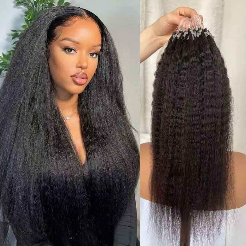 Microlink Hair Extensions Human Hair Kinky Straight Microbead Hair ...