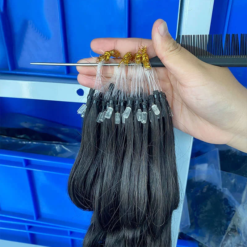 Micro Loop Ring Human Hair Extensions Body Wave Brazilian Remy Micro ...