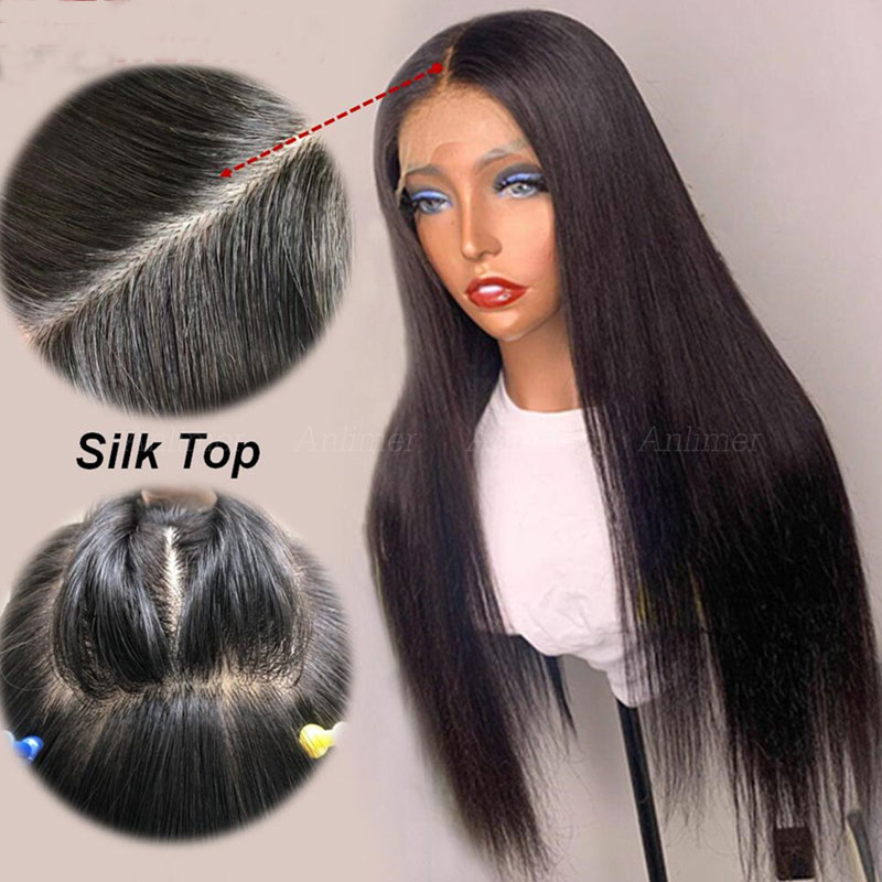 Voloria 4x4In Silk Base Top Full Lace Human Hair Wig Silk Straight ...