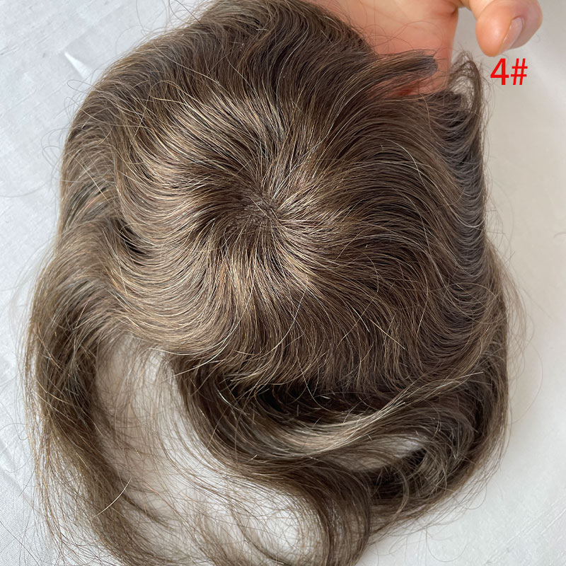 Thin Skin PU Bald Spot Hair Patches Toupee For Men 8CM X 8CM V-Looped ...