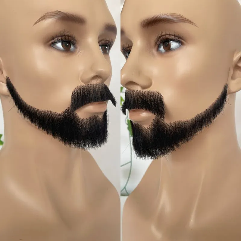 Voloria Real Human Hair Face Beard Mustache For American Black Men Fake ...
