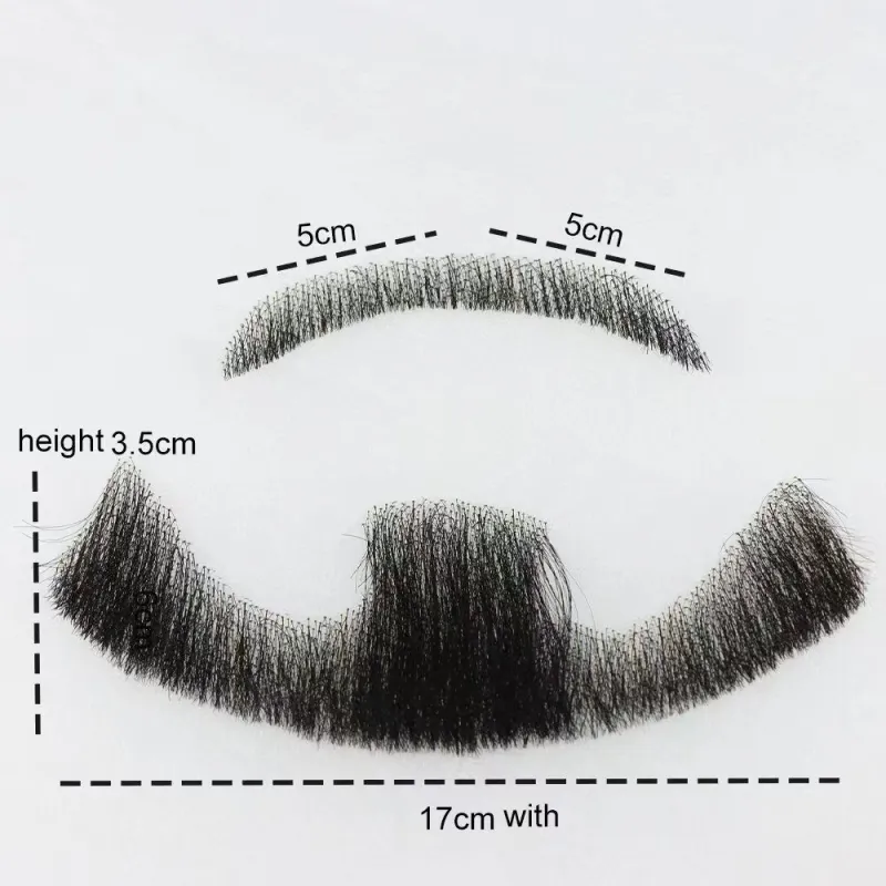 Face Fake Beard 100% Human Hair Face Beard Mustache For Men Fake Beard ...