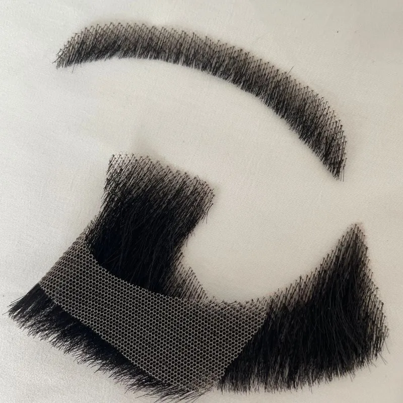 Face Fake Beard 100% Human Hair Face Beard Mustache For Men Fake Beard ...