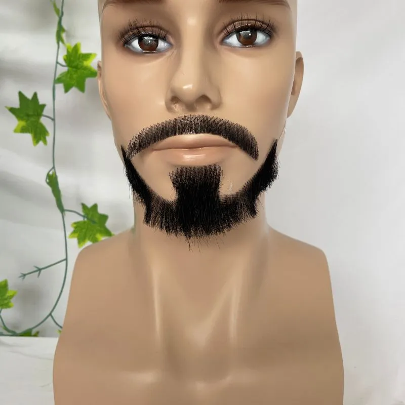 Face Fake Beard 100% Human Hair Face Beard Mustache For Men Fake Beard ...