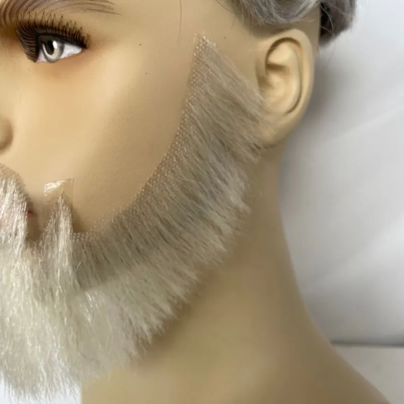 Face Fake Beard 100% Human Hair Face Beard Mustache For Men Fake Beard ...