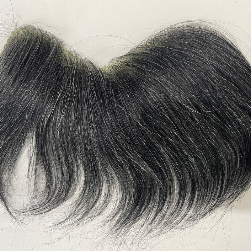 Men V Frontal Hairline Toupee Human Hair Skin PU Man Hairpieces Topper ...