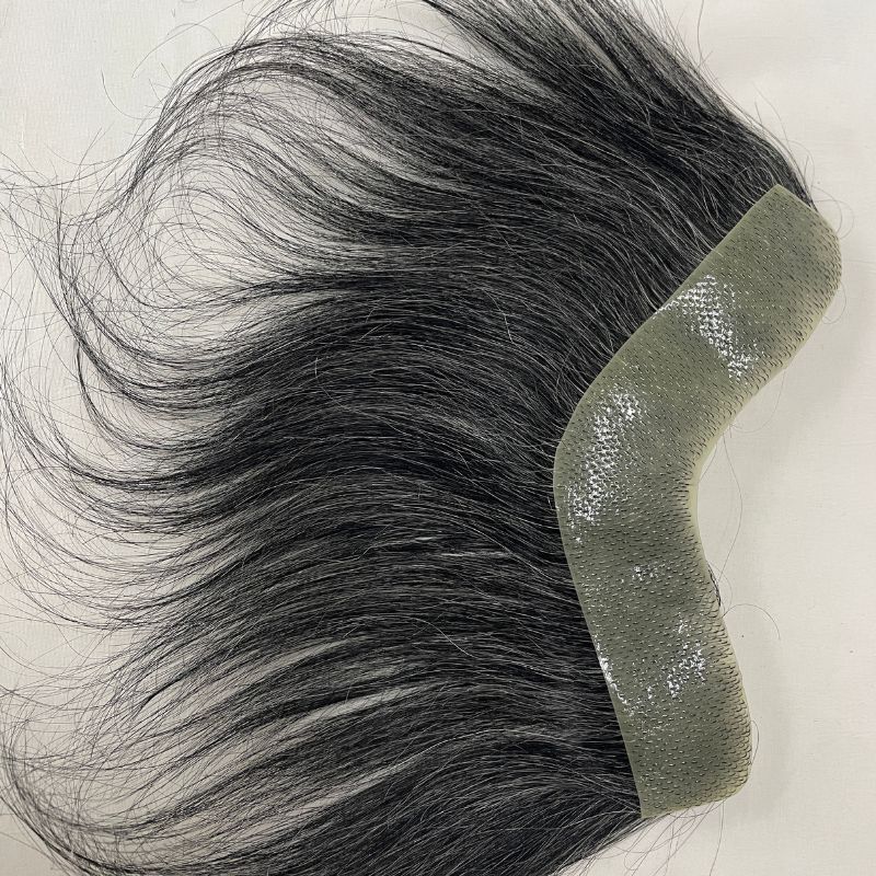 Men V Frontal Hairline Toupee Human Hair Skin PU Man Hairpieces Topper ...
