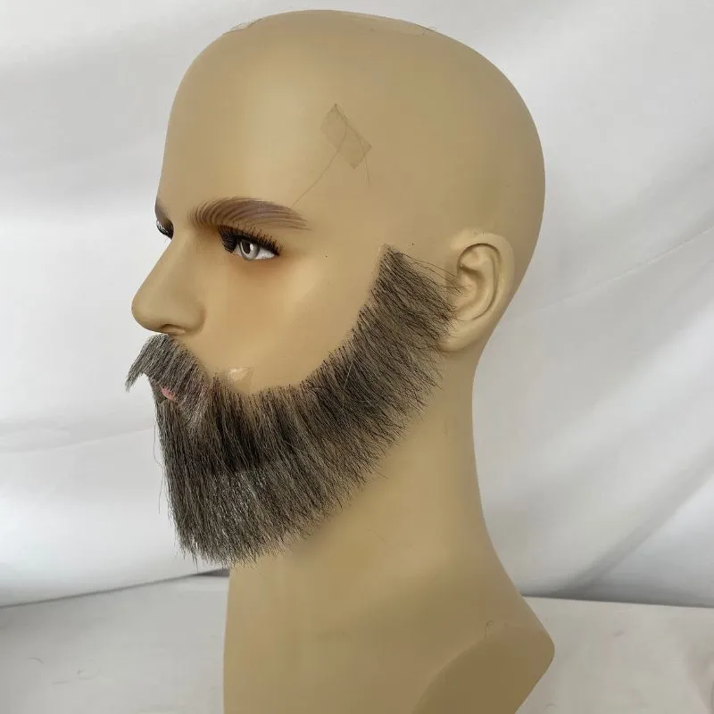 Face Fake Beard 100% Human Hair Face Beard Mustache For Men Fake Beard ...