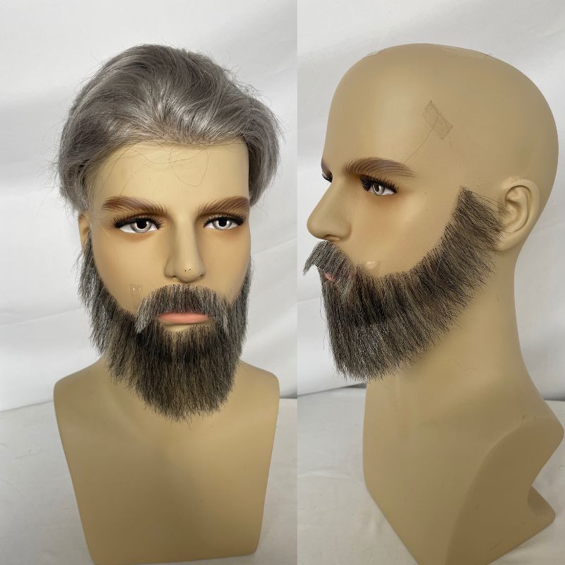 Face Fake Beard 100% Human Hair Face Beard Mustache For Men Fake Beard ...