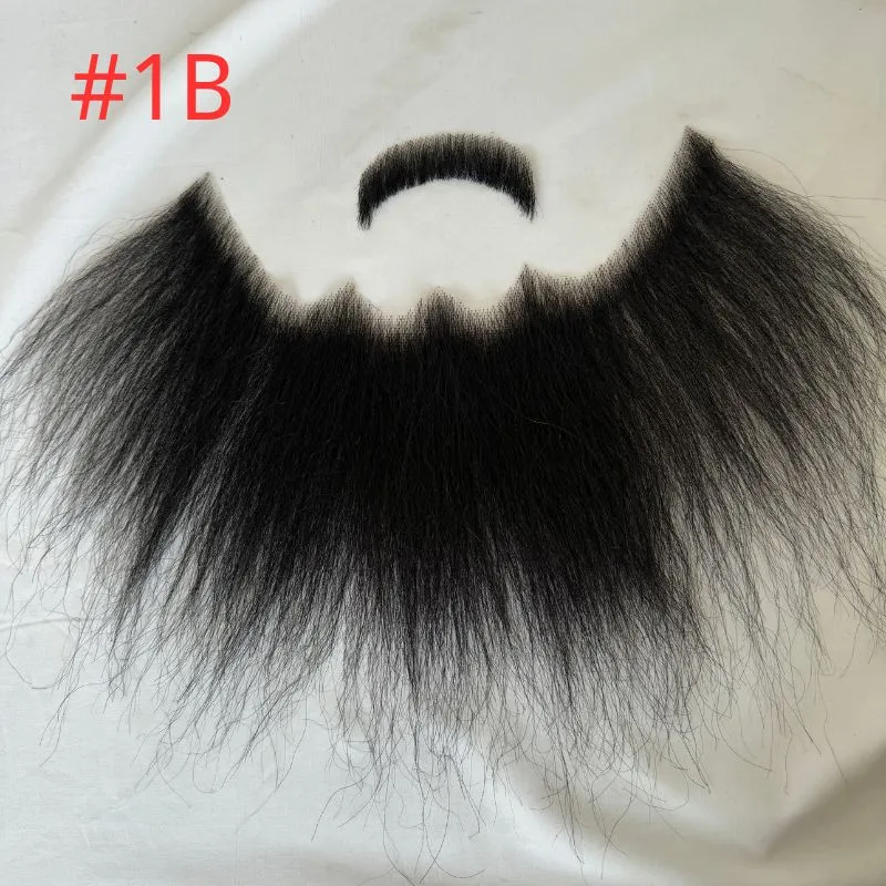 Face Fake Beard 100% Human Hair Face Beard Mustache For Men Fake Beard ...