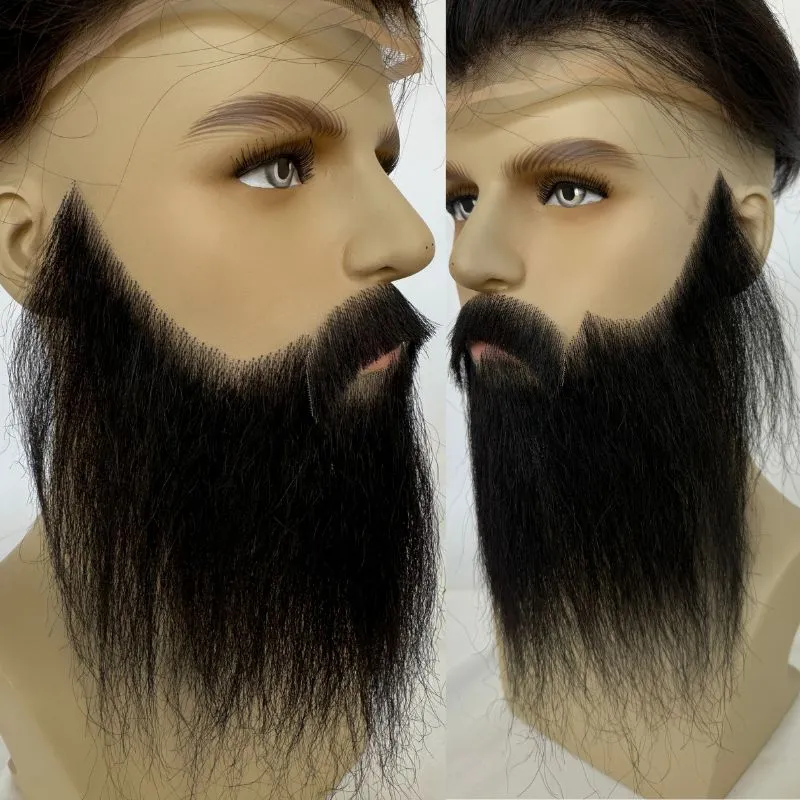 Face Fake Beard 100% Human Hair Face Beard Mustache For Men Fake Beard ...