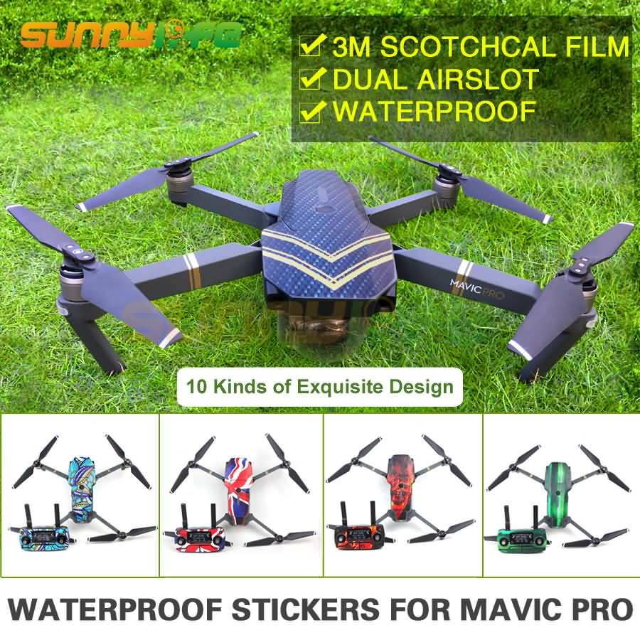 Sunnylife 3M Stickers Waterproof Skin Decals for DJI Mavic Pro Drone ...