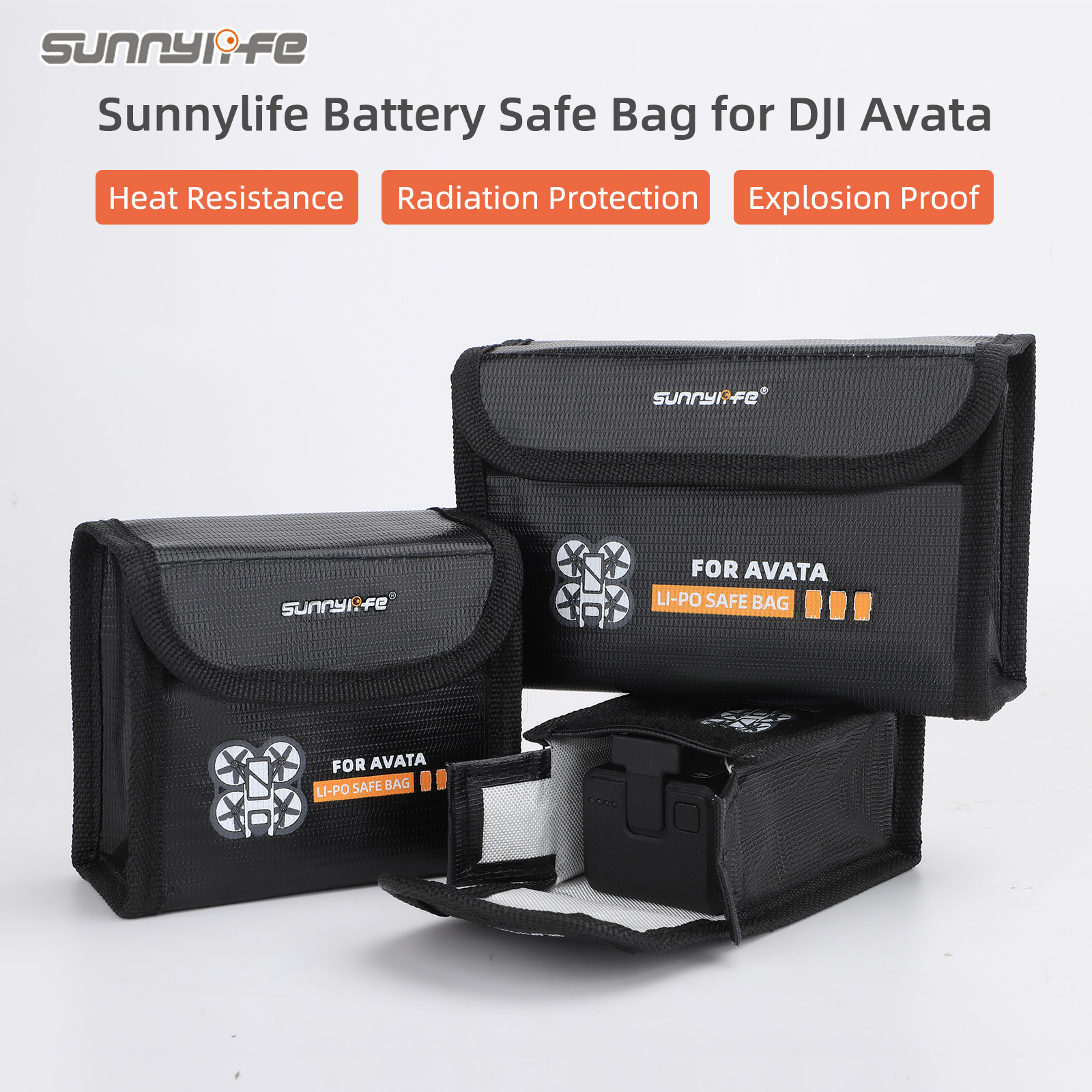 Sunnylife Battery Safe Bag Li-Po Safe Bag Protective Explosion-proof ...