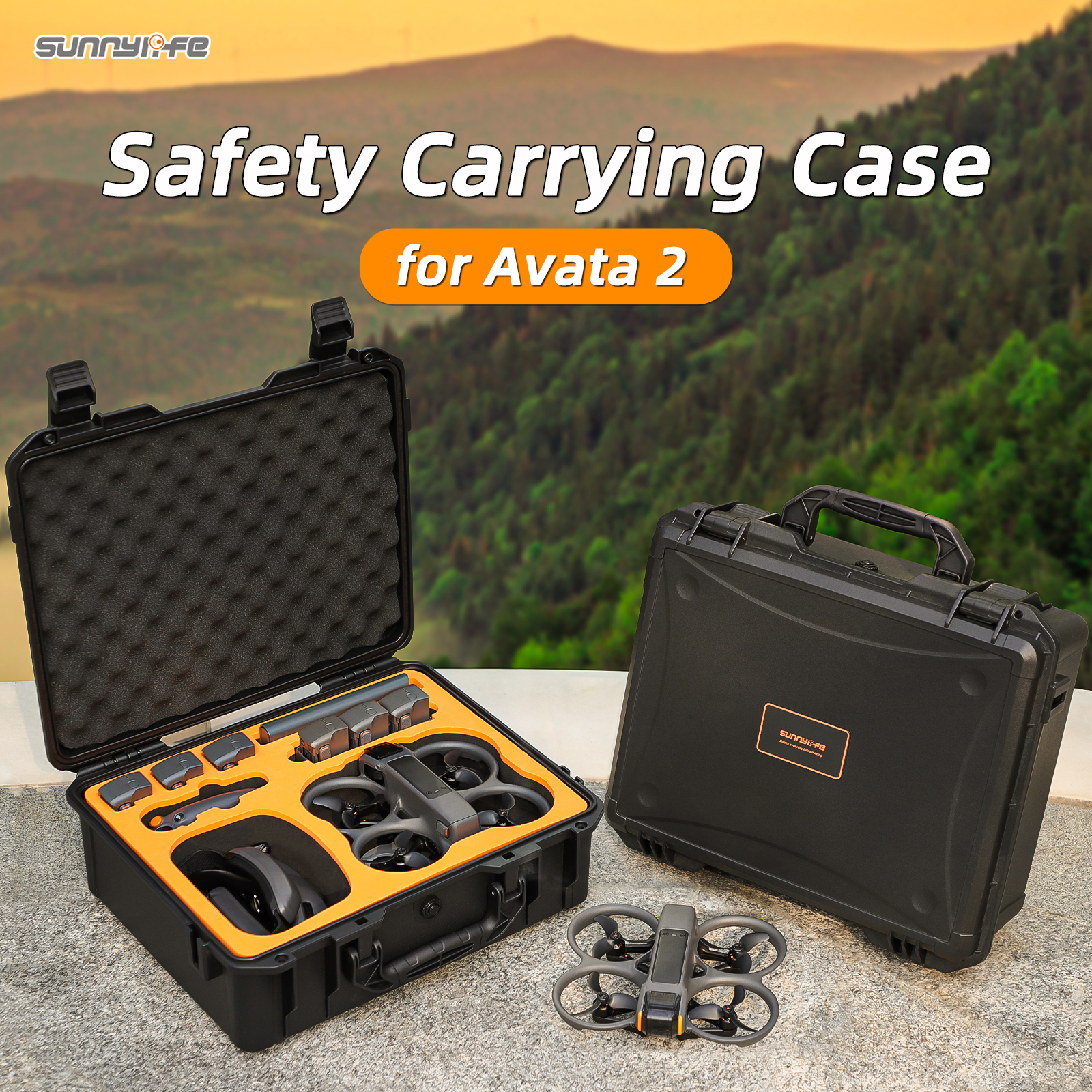 Sunnylife Safety Carrying Case Large Capacity Waterproof Shock-proof Hard Case for Avata 2