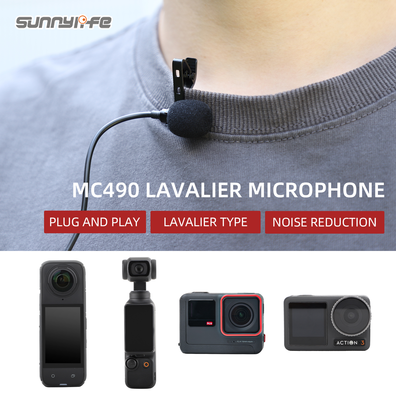 Lavalier Microphone Clip-on Lav Mini Mic Video Recording Interviews ...