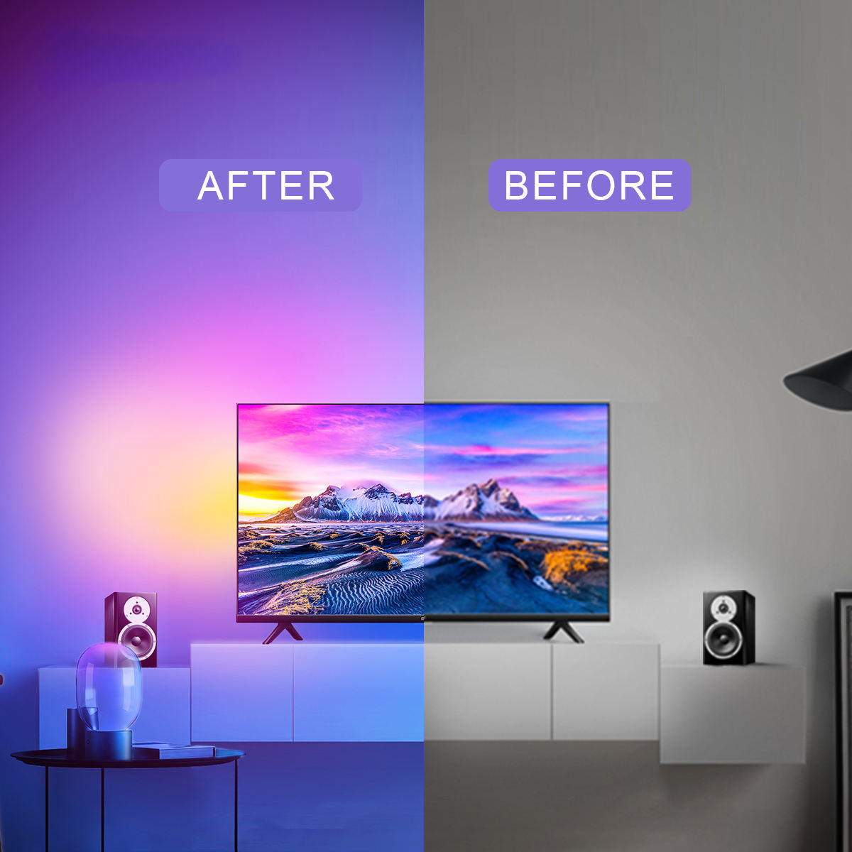 Ambient TV PC Backlight Led Strip Tuya WiFi Smart with HDMI Sync Box ...