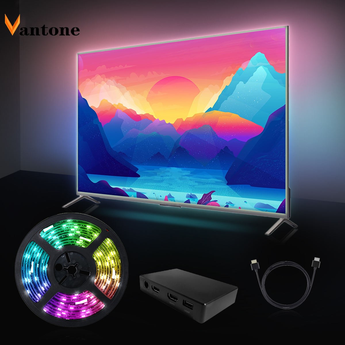 Ambient TV PC Backlight Led Strip Tuya WiFi Smart with HDMI Sync Box ...