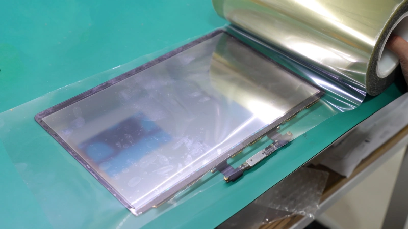 Plastic film protector for refurbished screen