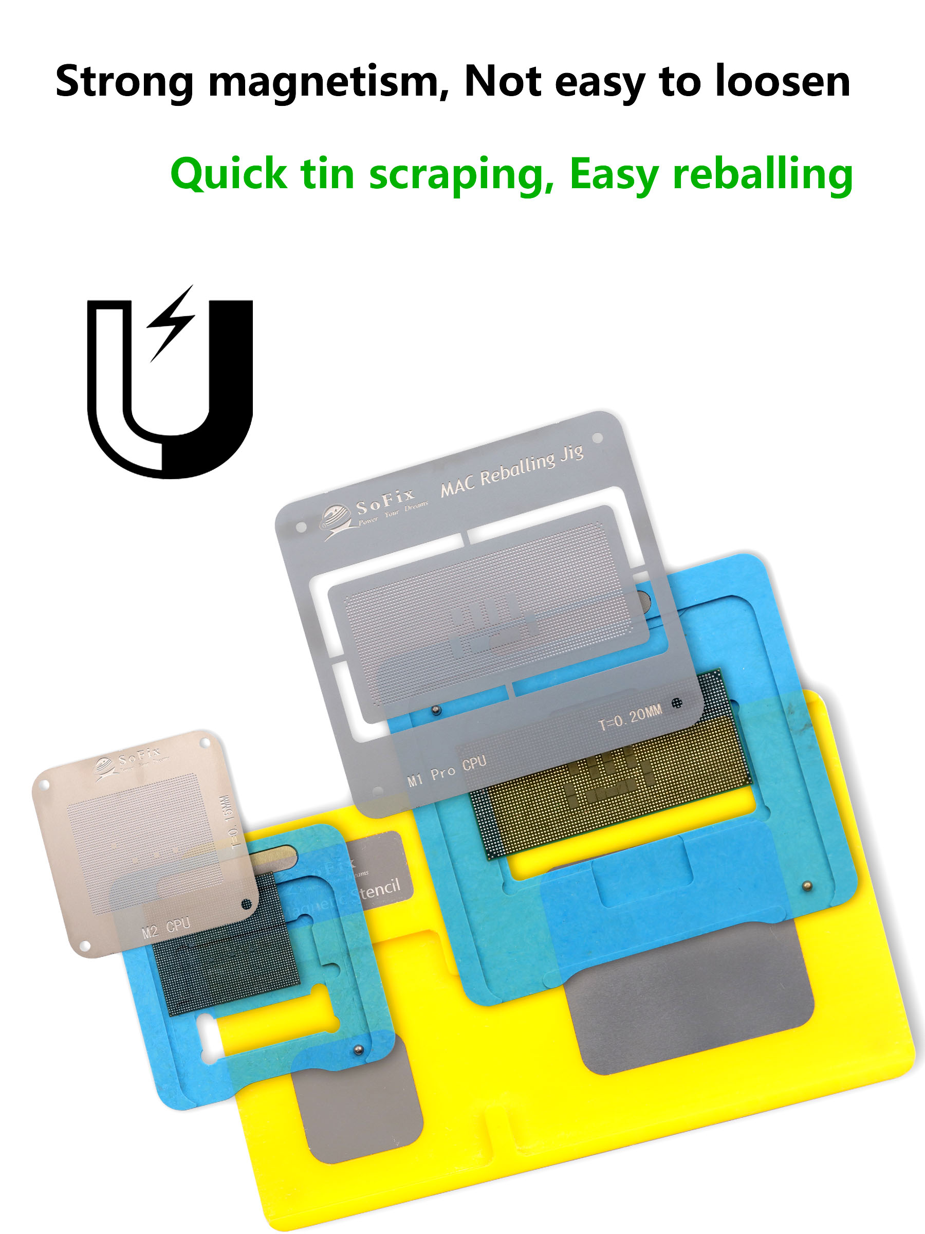 BGA Reballing Magnetic Stencil | CPU | GPU | PCH | Upgrade Kit, S-F304