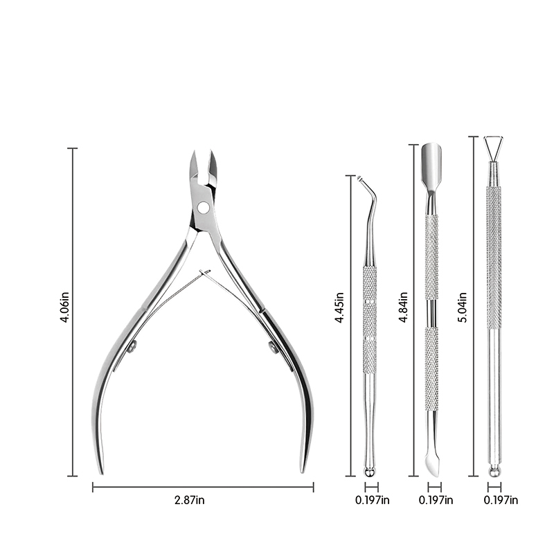 Nail Nipper Set Cuticle Trimmer with Cuticle Pusher for Fingernails and ...