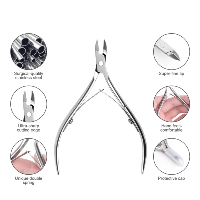 Nail Nipper Set Cuticle Trimmer with Cuticle Pusher for Fingernails and ...