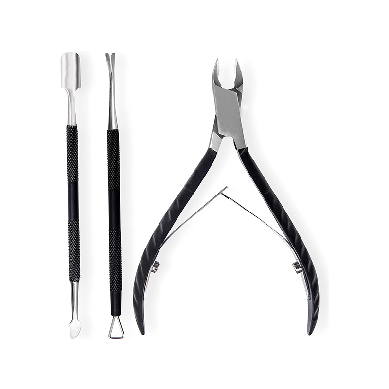 Stainless Steel Nail Nipper Set With Cuticle Pusher & Dead Skin Fork