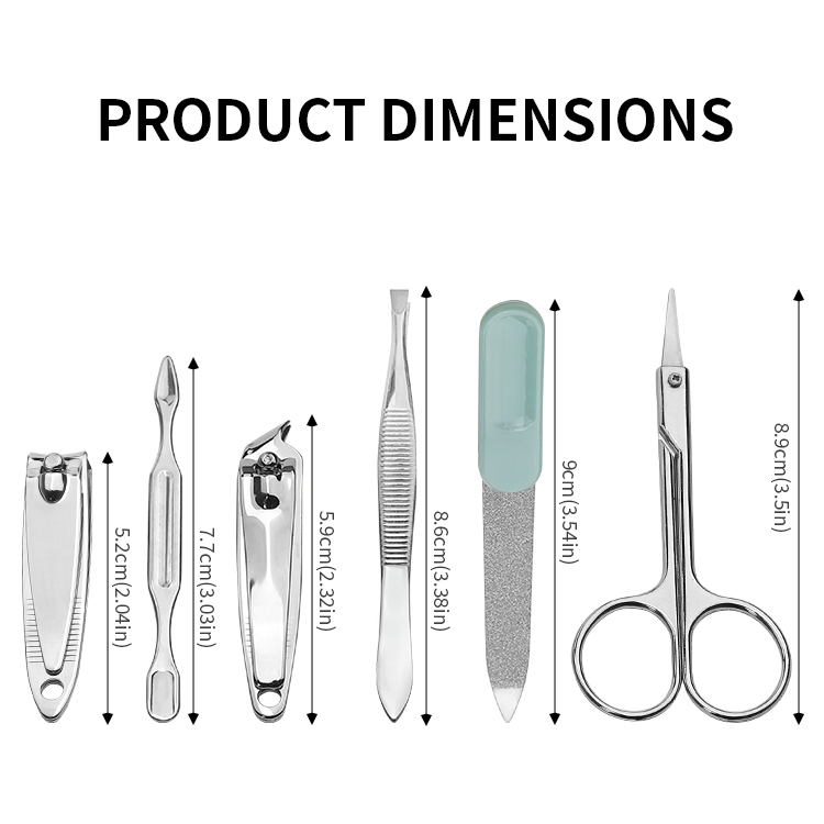 Professional Manicure Kit 6 in 1 Stainless Steel Nail Tool Set