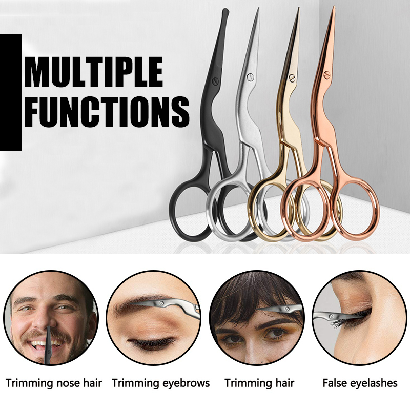 Stainless Steel Eyebrow Facial Nose Hair Trimming Scissor Set