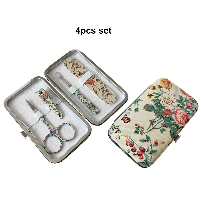 Professional Manicure Kit With Floral Patterns - Multi PCS Combo