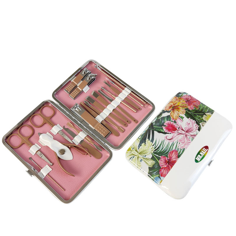 Professional Manicure Kit With Floral Patterns - Multi PCS Combo