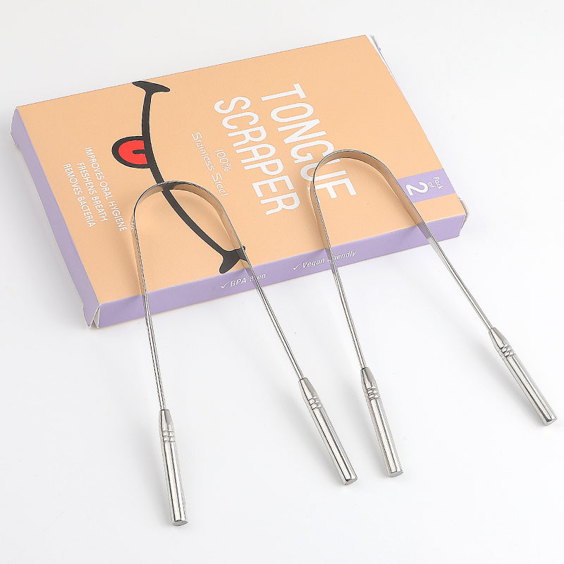 Tongue Scraper with Case (2 Pack) Medical Grade 100% Stainless Steel
