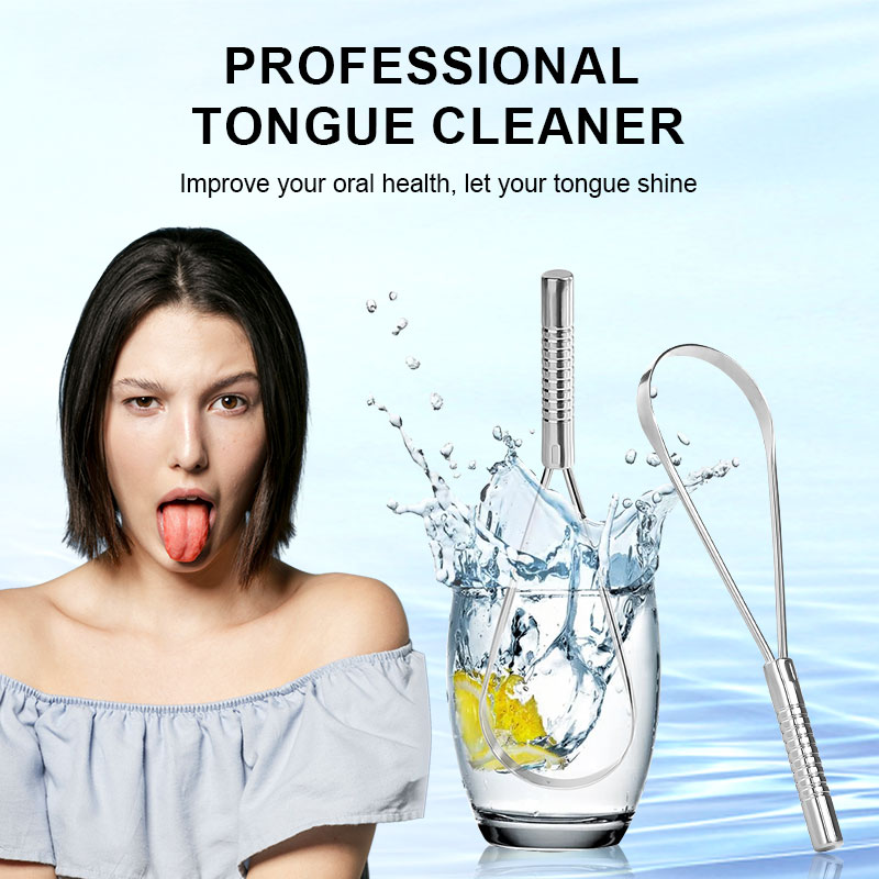 Hygienic Metal Tongue Scraper Cleaner Easy One Hand Use