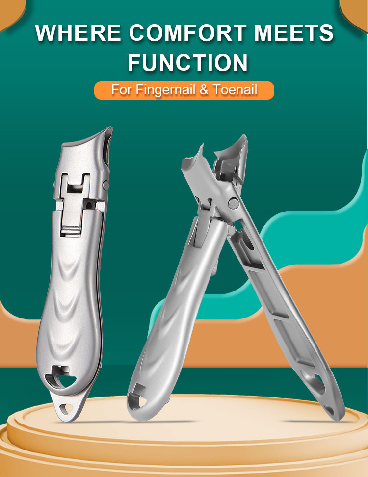 Ultra Thin Portable Nail Clippers Head Curved Wide Jaw Opening Cutter