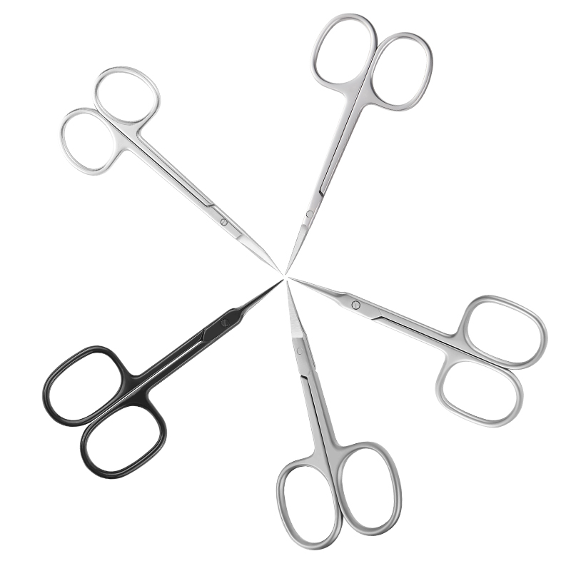 Stainless Steel Curved Pointed Tip Thin Blade Cuticle Scissors Manicure ...