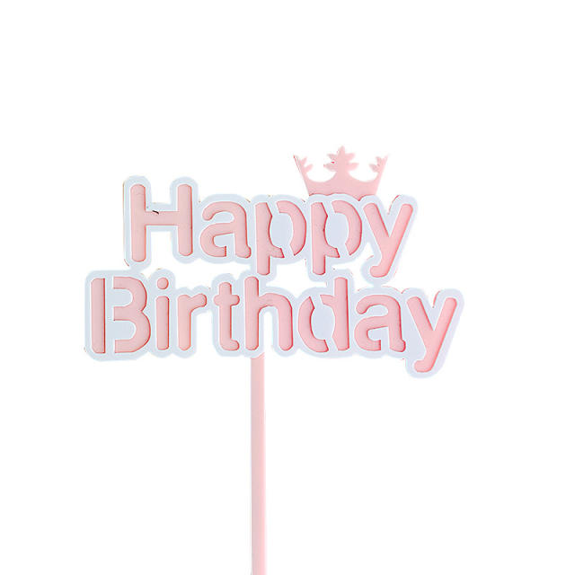 New INS pink color happy birthday cake toppers cheap from Diggfind.com
