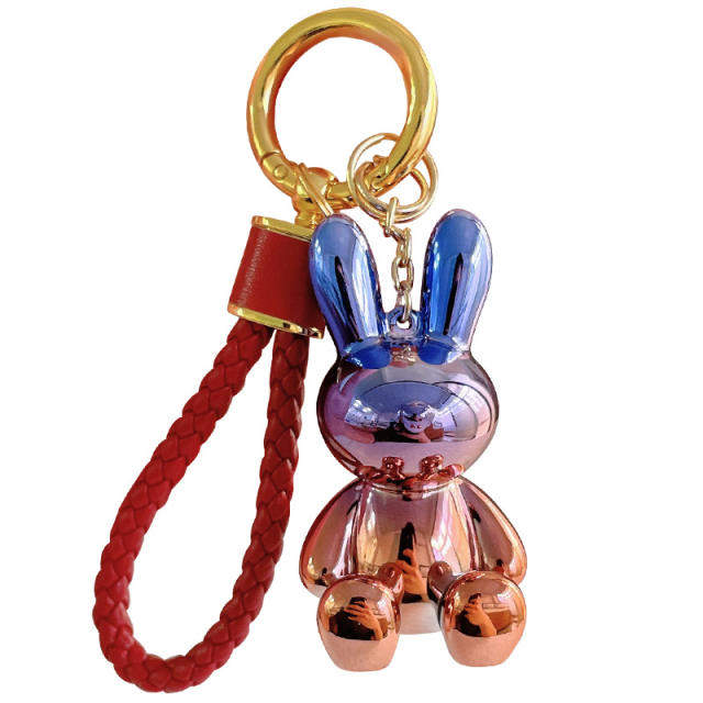 Y2K gorgeous color laser cartoon rabbit keychain,KEYCHAIN&BROOCHES