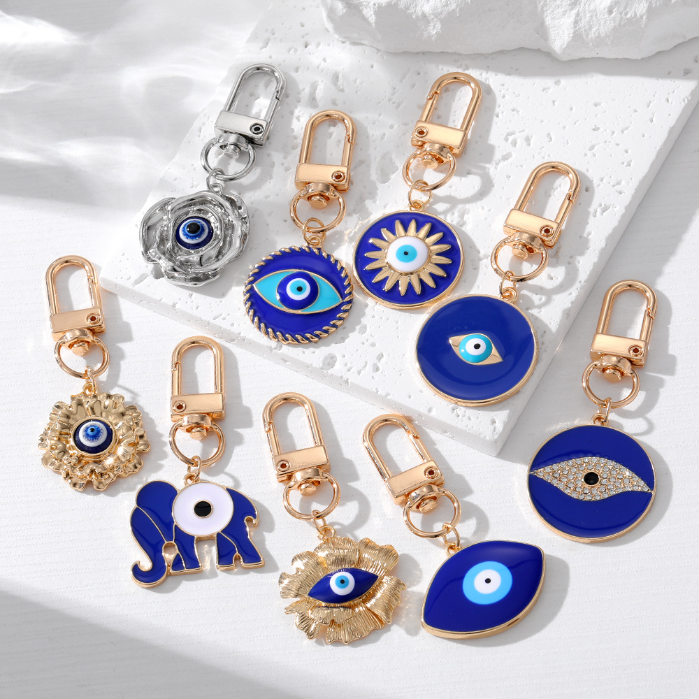 Popular blue color sereis evil eye keychain,KEYCHAIN&BROOCHES