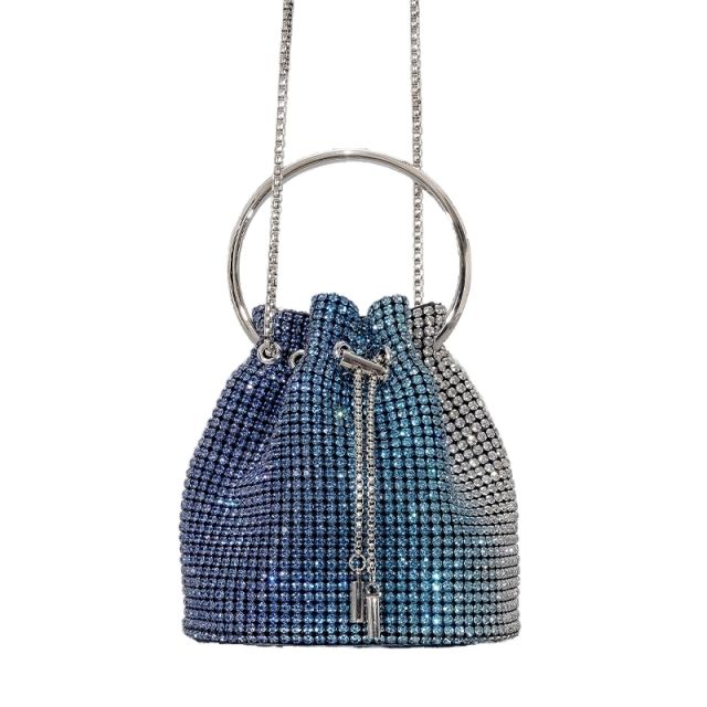 Luxury Gradient color diamond bucket bag,Diamond Bag