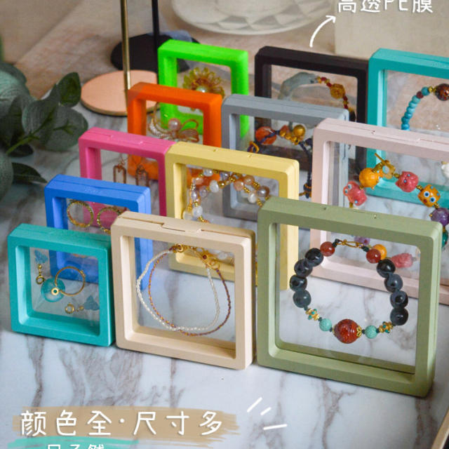 Candy color multi size PE clear jewelry display box,