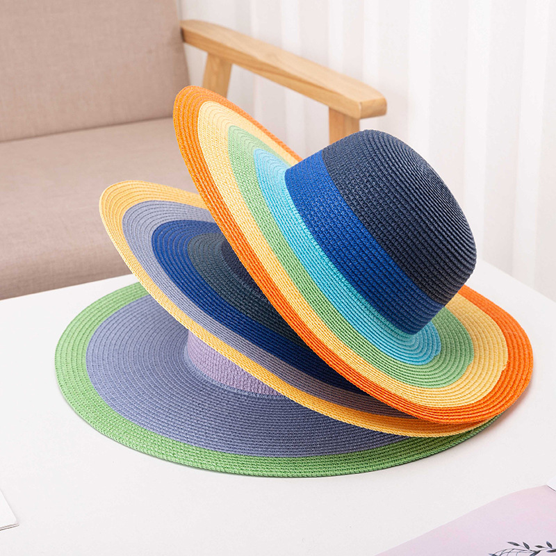 Colorful big brim summer hat,