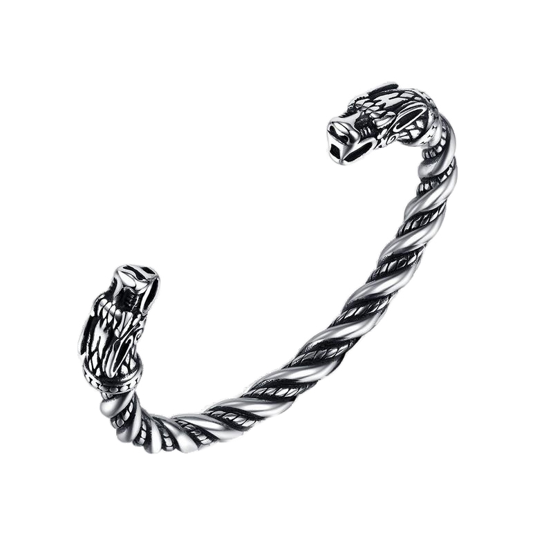Viking style vintage dragon head stainless steel bangle for men,Men ...