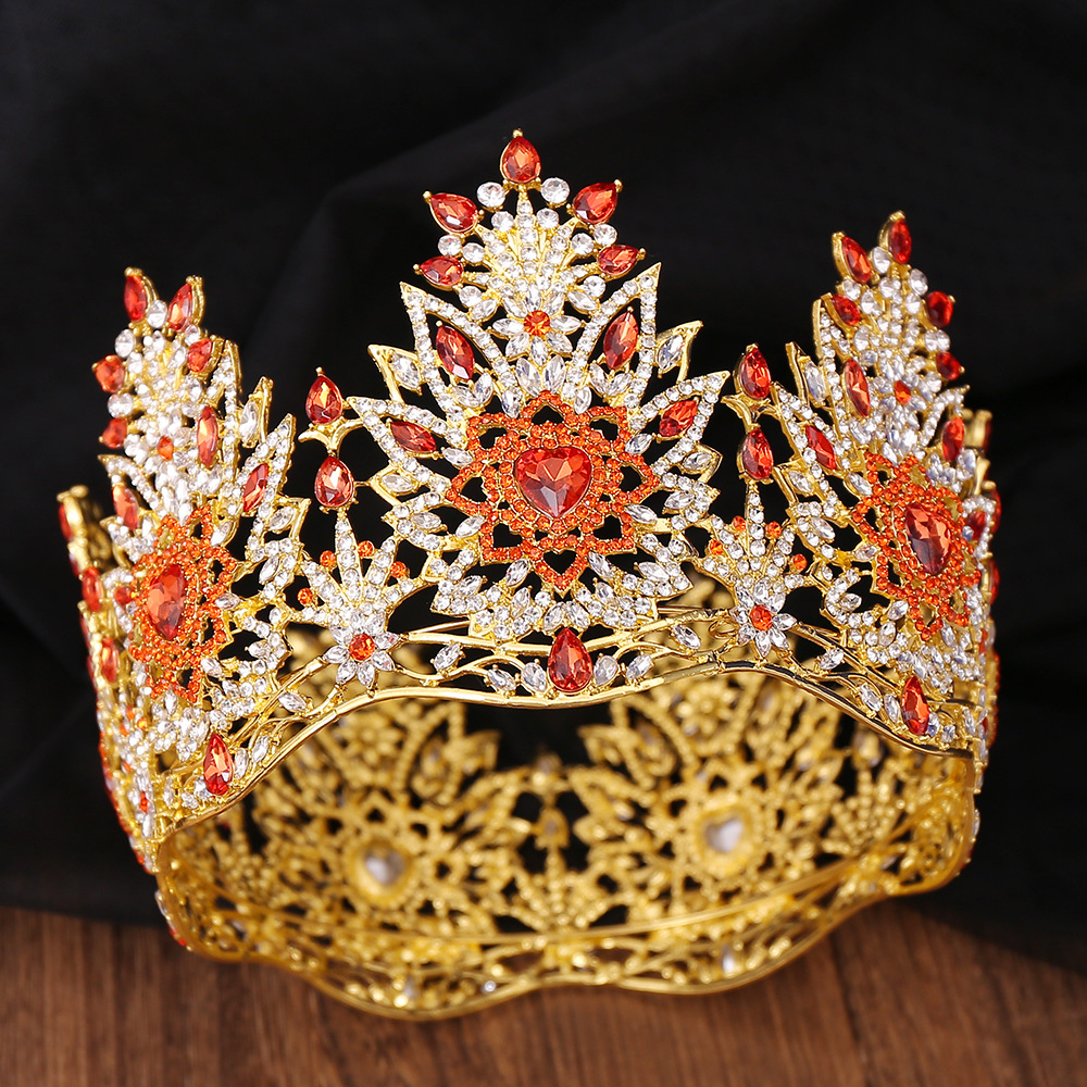 Baroque round shape tall crown for miss world,Crown & Tiara