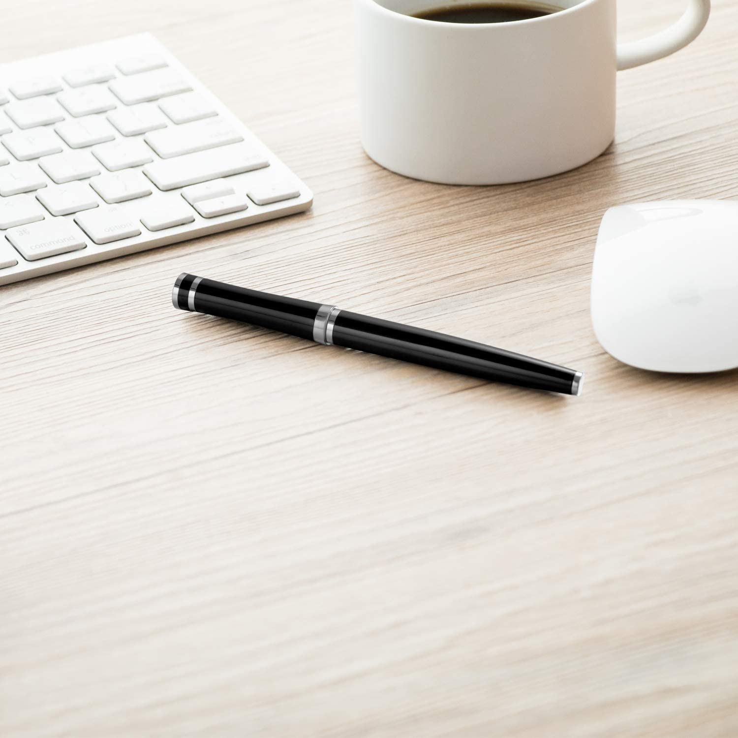 BEILUNER Luxury Fountain Pen Set,Solid 24K Gilded Medium Nib-Stainless ...