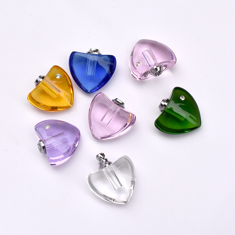 screw cap heart-shapedcrystal vials pendant perfume vial bottle fashion ...