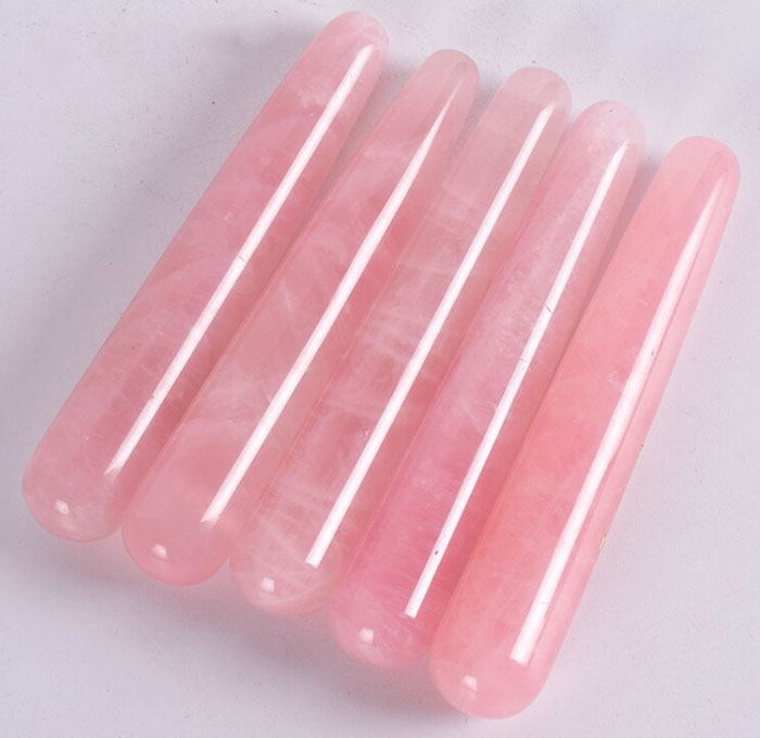 Natural pink crystal racket shape massage tool,Stone Massage Scraping Tool